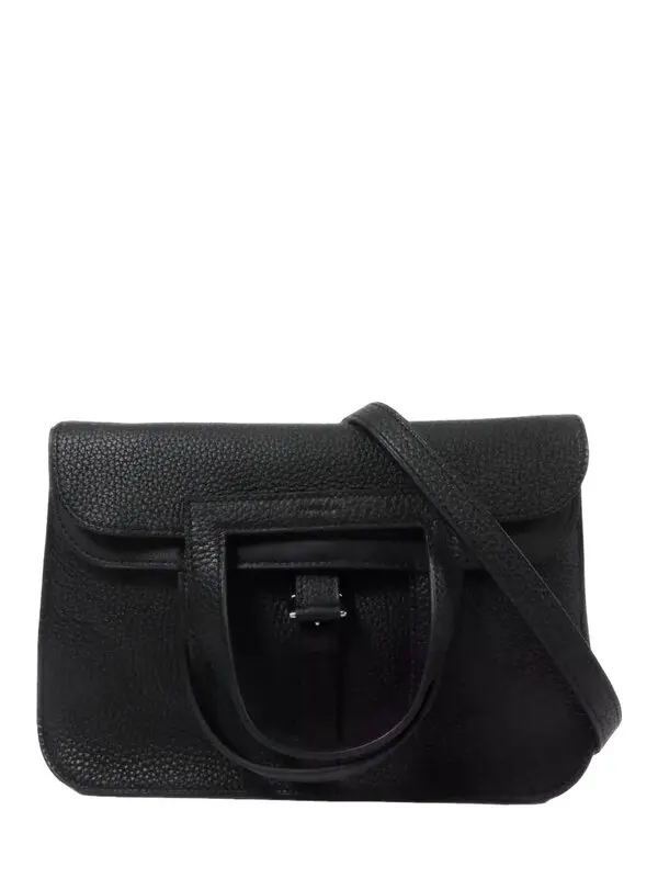 Hermès Halzan Leather Shoulder Bag - Black