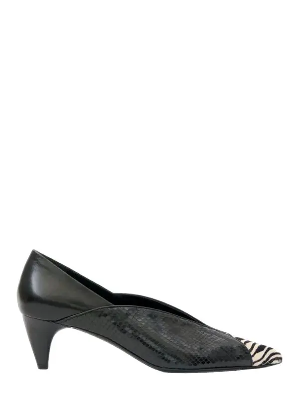 Isabel Marant Étoile Ilou Python Leather Kitten Heel Pumps - Black
