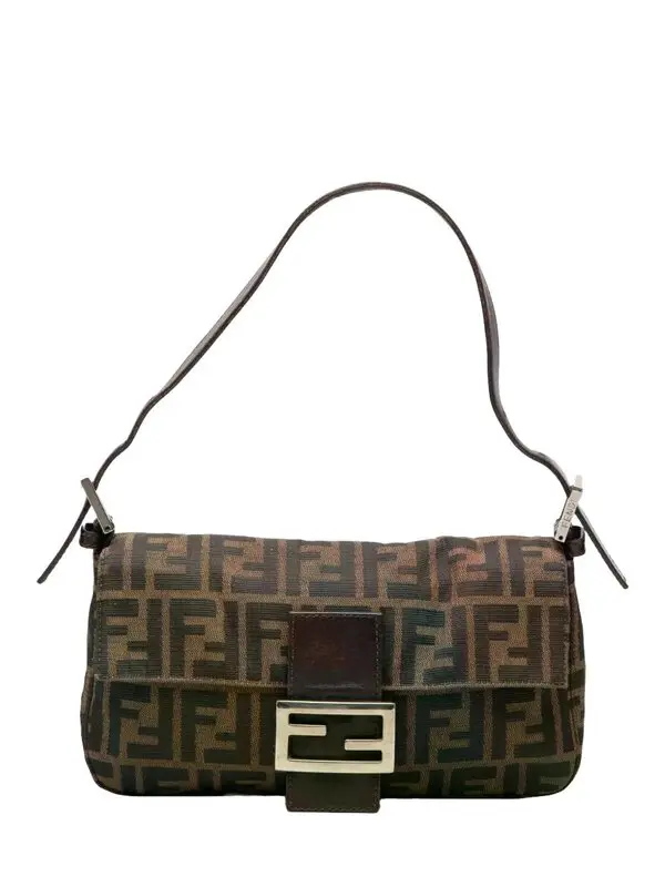 Fendi 1990-2000 Zucca Canvas Baguette Shoulder Bag - Brown