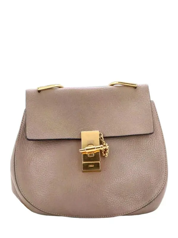 Chloé Drew Leather Small Crossbody Bag - Grey