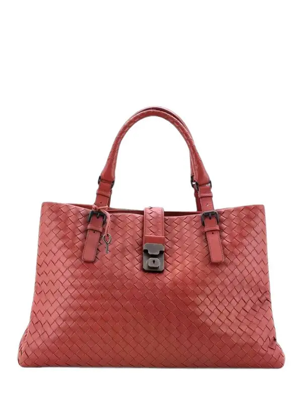 Bottega Veneta Roma Bag Intrecciato Nappa Medium Tote Bag - Pink