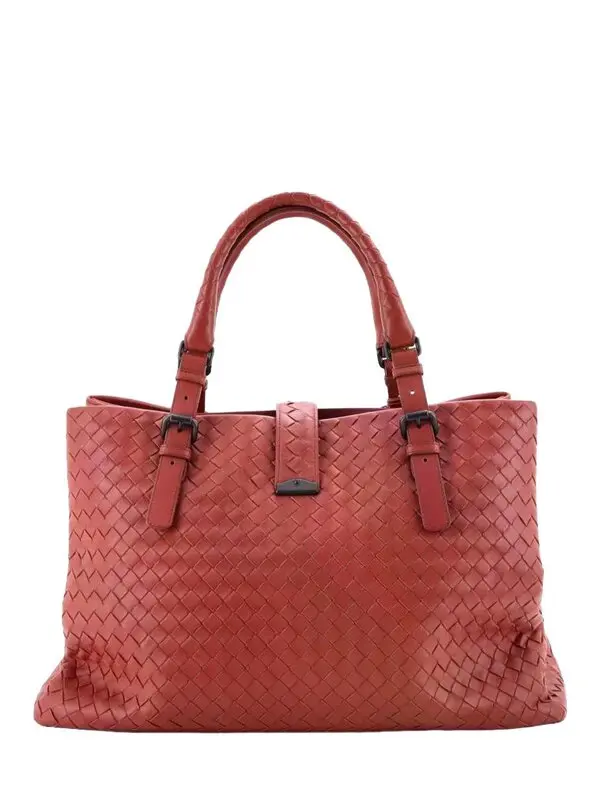 Bottega Veneta Roma Bag Intrecciato Nappa Medium Tote Bag - Pink