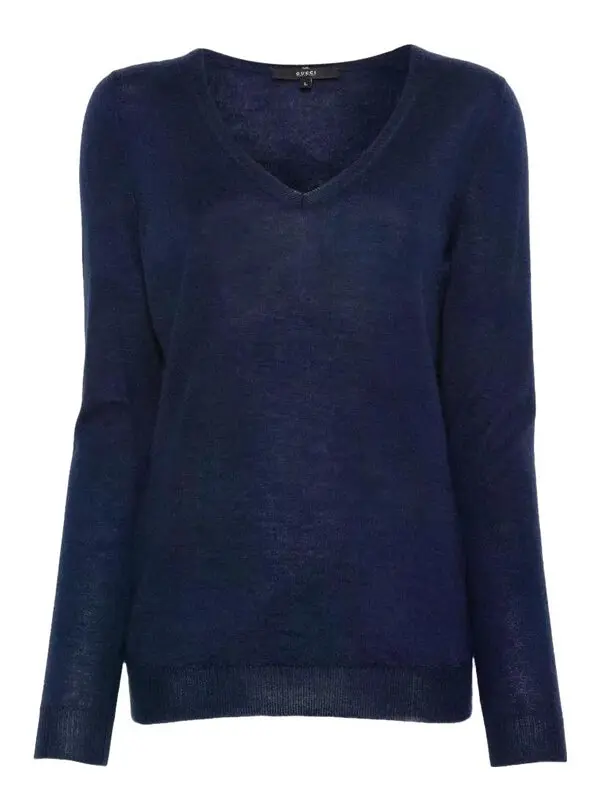 Gucci 2000s V-neck Sweater - Blue