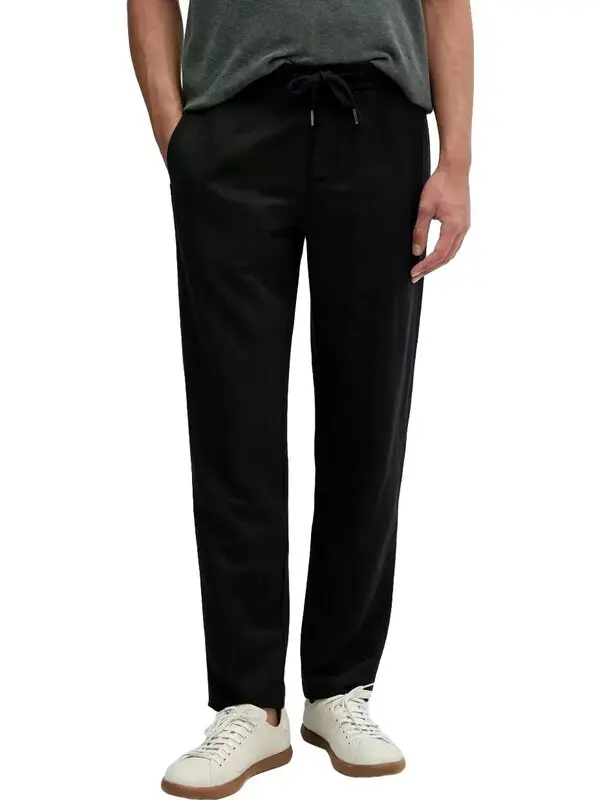 Marc O'polo Drawstring-waist Straight-leg Trousers - Black
