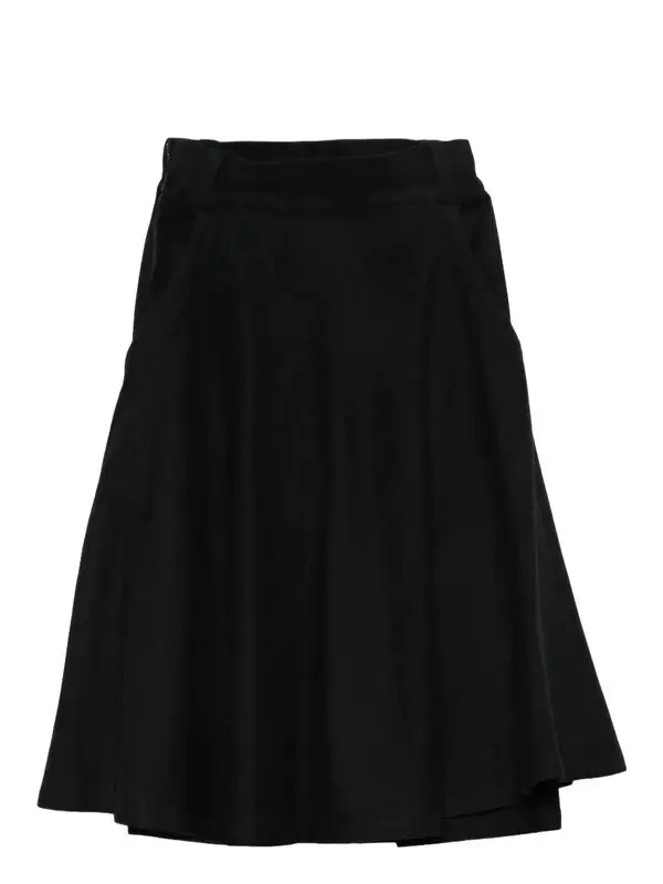 Versace 1980s Flared Midi Skirt - Black