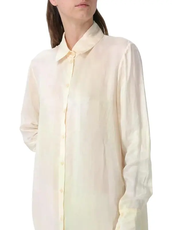 Patrizia Pepe Button-up Long-sleeve Midi Shirt Dress - Neutrals