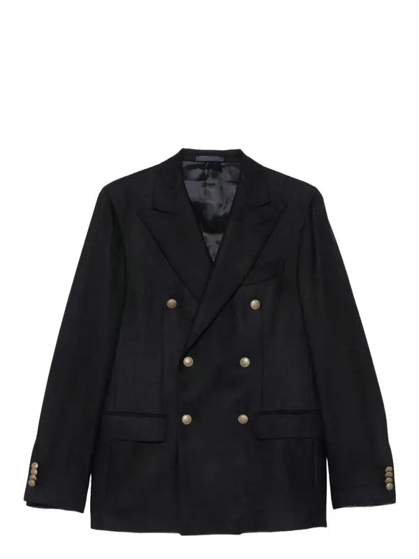 Caruso Double-breasted Peak-lapel Jacket - Blue