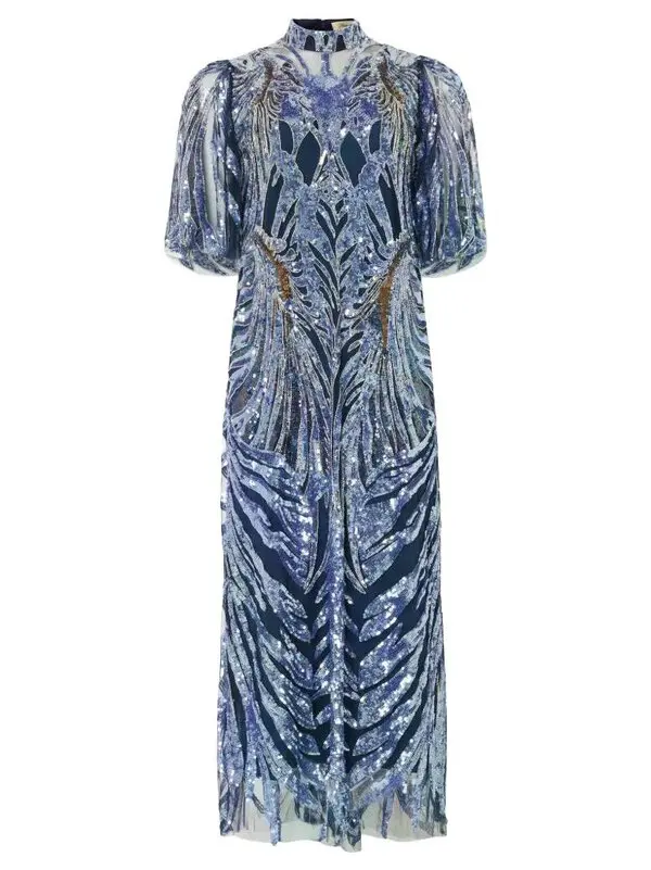 TEMPERLEY LONDON Ambrose Sequin-embellished Midi Dress - Blue