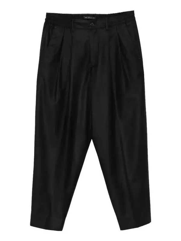 LOW BRAND Zen Pleated Elasticated-waistband Trousers - Black