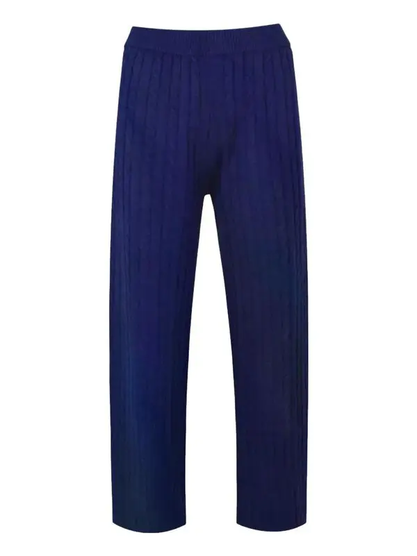 IZAAK AZANEI Cable-knit Trousers - Blue