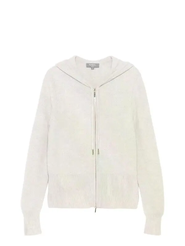 N.peal Honeycomb-knit Zip-up Hoodie - Neutrals