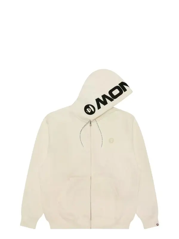 AAPE BY *A BATHING APE Logo-print Zip-up Hoodie - Neutrals