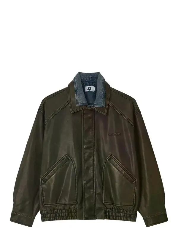 Izzue Logo-embossed Bomber Jacket - Brown