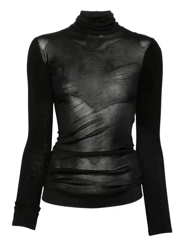 JIL SANDER Roll-neck Long-sleeve Top - Black