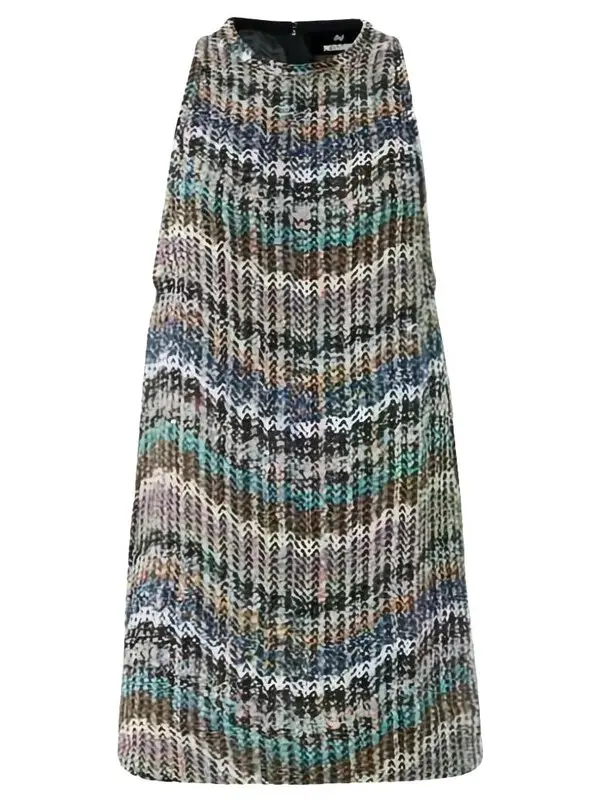 Missoni Chevron Knit Mini Dress With Sequins - Blue