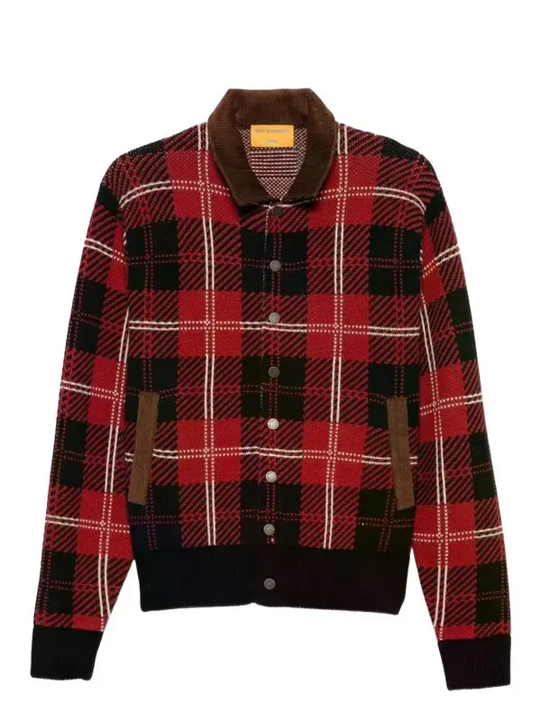 Guest In Residence Check-pattern Cardigan - Red
