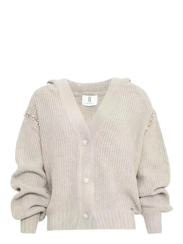 FRACOMINA Crystal-embellished Hooded Cardigan - Grey