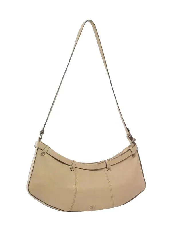 Pinko Buckle-detail Leather Shoulder Bag - Neutrals