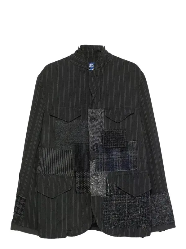 Junya Watanabe Patchwork Pinstripe Jacket - Grey