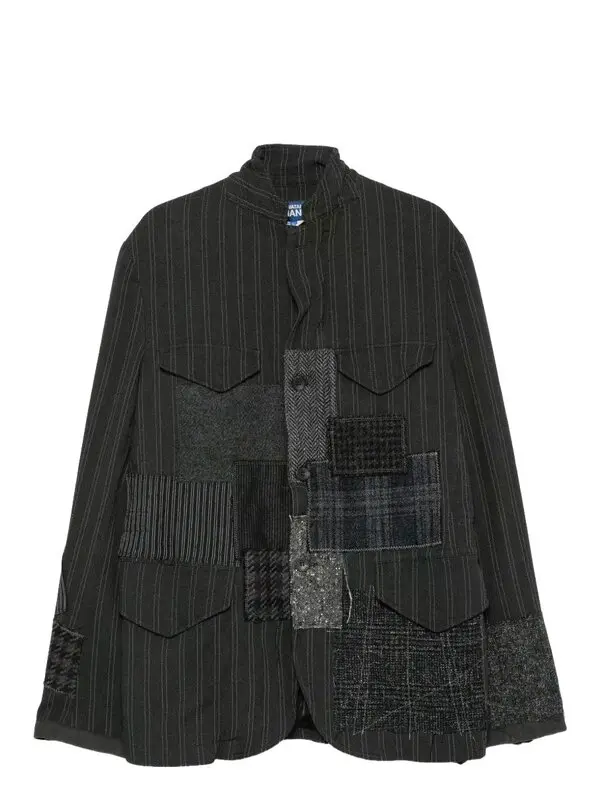 Junya Watanabe Patchwork Pinstripe Jacket - Grey