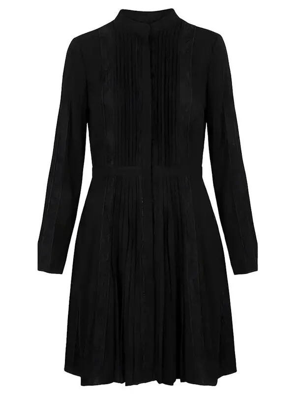 Valentino Garavani Lace-panelled Pleated Mini Dress - Black