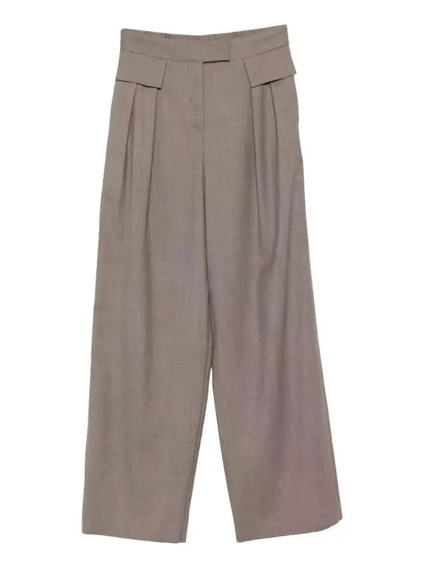 Liviana Conti Pleated Wide-leg Trousers - Brown
