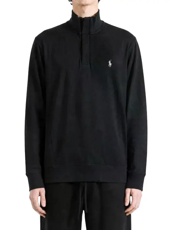 Polo Ralph Lauren Logo-embroidered Quarter-zip Sweater - Black