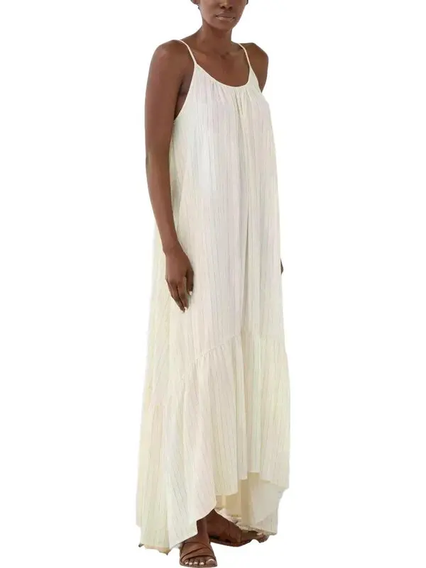 ELEH Striped Tiered Dress - Neutrals