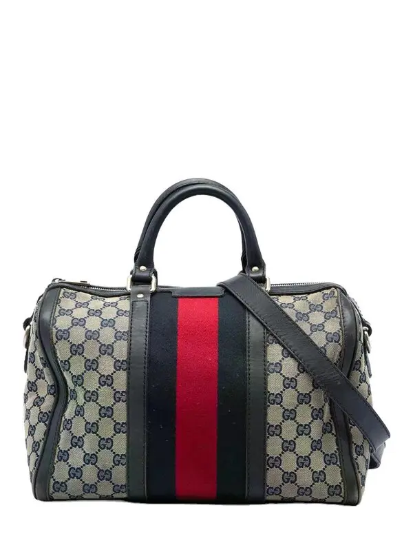 Gucci 2016-2026 Medium Gg Canvas Web Joy Boston Bag Satchel - Neutrals
