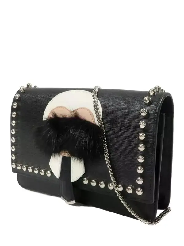 Fendi Karlito Studded Crossbody Bag - Black