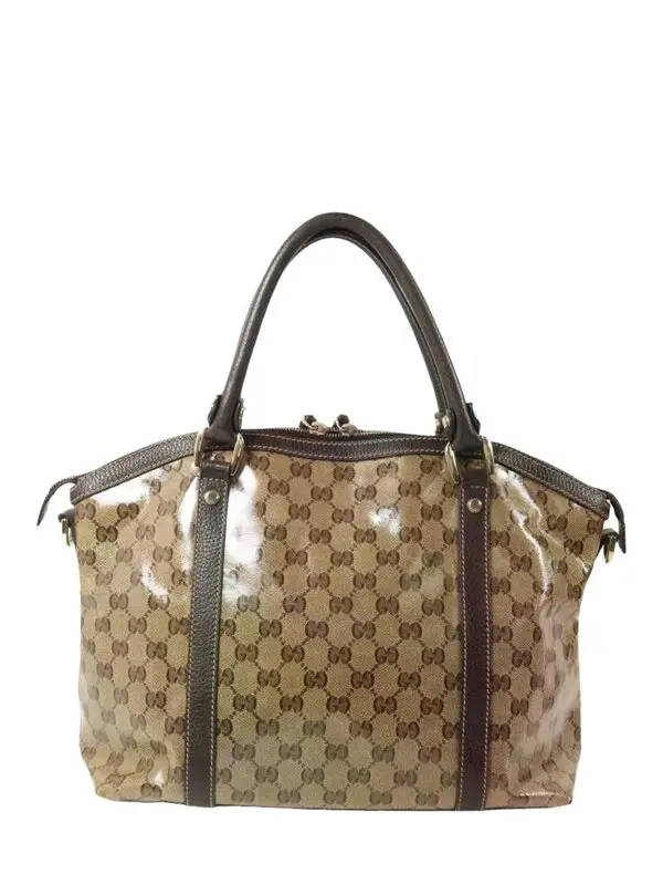 Gucci Gg Coated Canvas Tote Bag - Brown