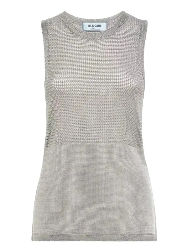 BLUGIRL Perforated Knit Top - Grey