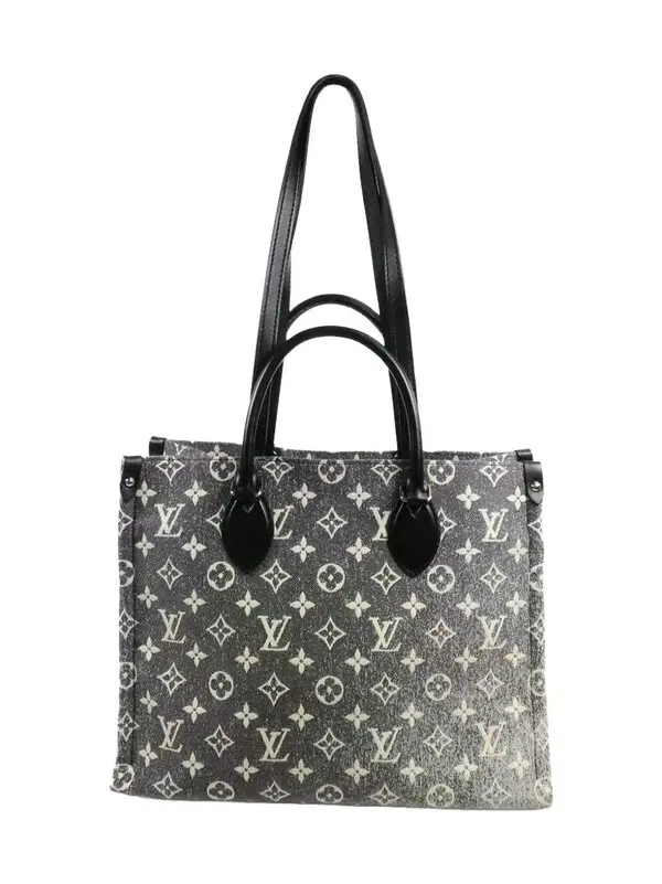 LOUIS VUITTON Mm On The Go Jaguar Denim Tote Bag - Grey