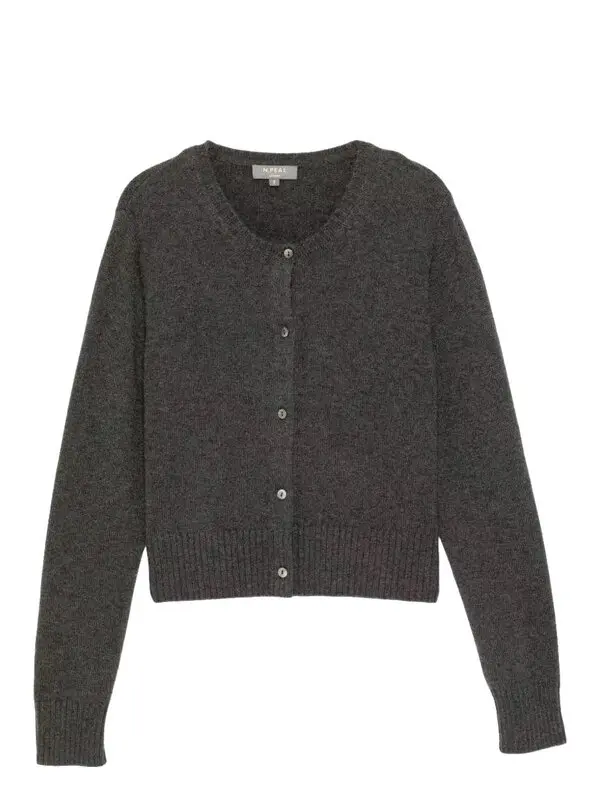 N.peal Chunky Cropped Cardigan - Grey