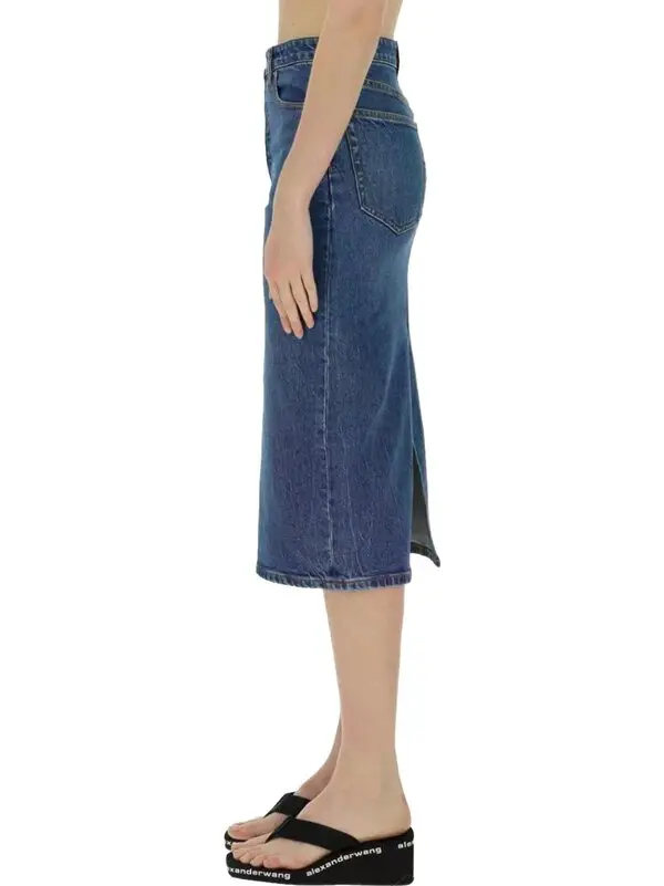 Alexander Wang Pencil Denim Skirt - Blue
