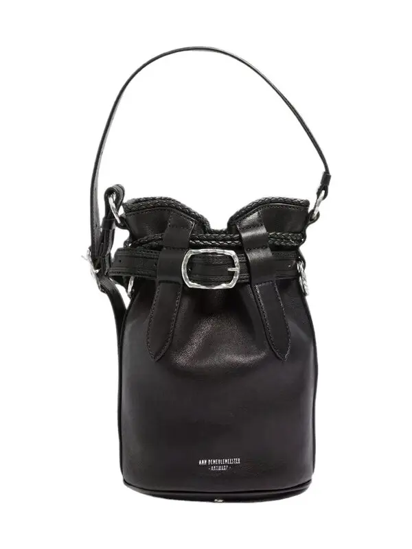 ANN DEMEULEMEESTER Braided-trim Leather Bucket Bag - Black