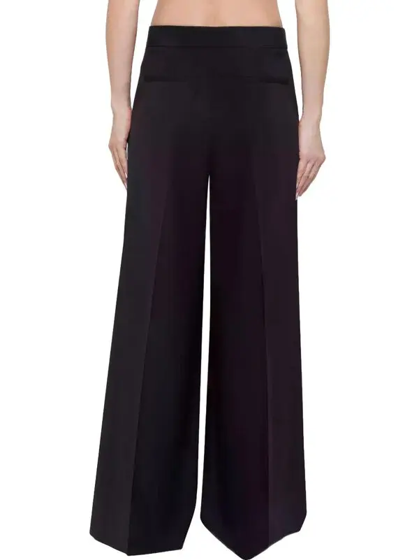 LANEUS Pleated-palazzo Trousers - Black