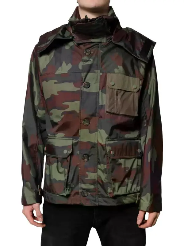 Dolce & Gabbana Camouflage-print Hooded Jacket - Green