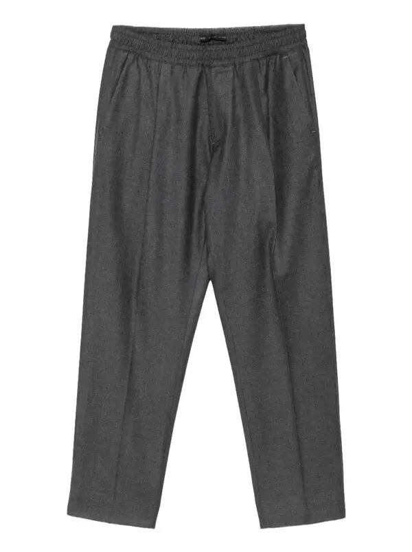LOW BRAND Tokio Elasticated-waistband Pressed-crease Trousers - Grey