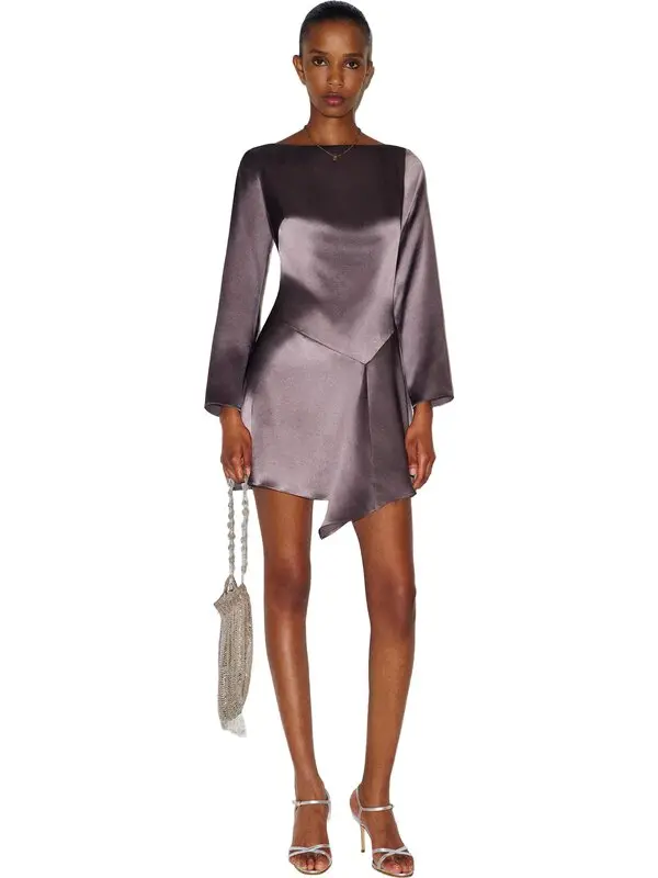 REFORMATION Kline Silk Dress - Grey