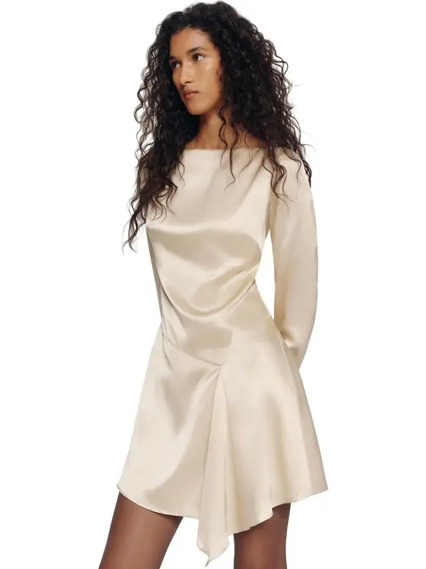 REFORMATION Kline Silk Dress - Ivory