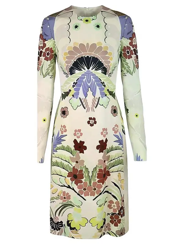 Valentino Garavani Floral-print Silk Midi Dress - Neutrals