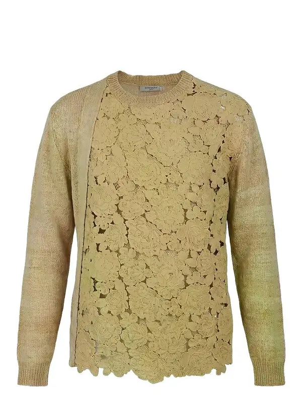 Valentino Garavani Floral-lace Layered Sweater - Neutrals