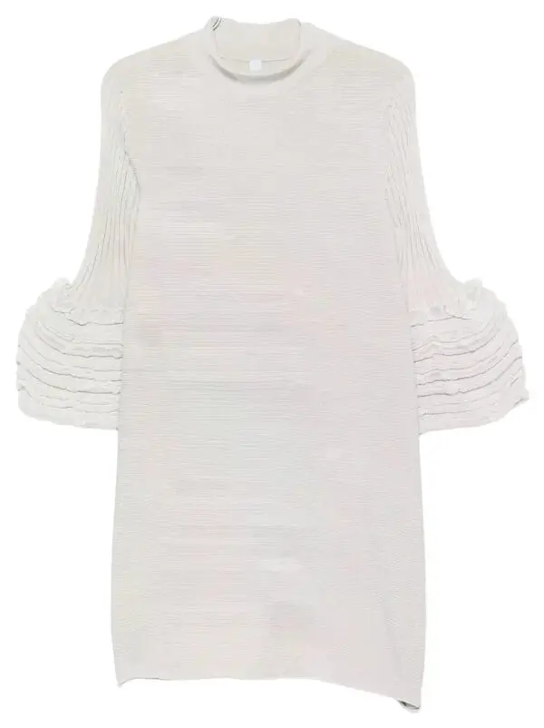 CFCL Ruffled Bell-sleeve Mini Dress - Neutrals