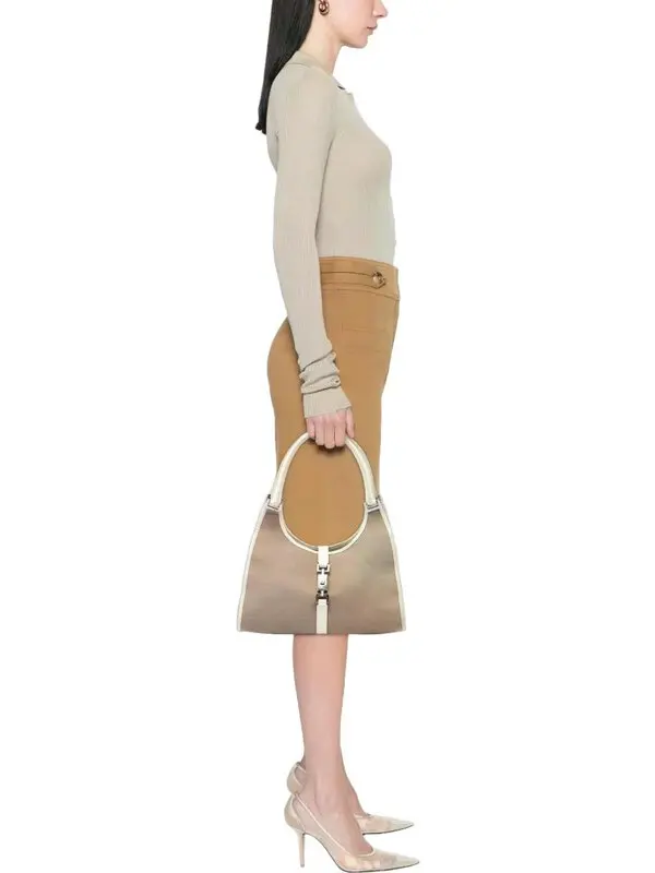 Gucci 2000-2015 Canvas Jackie Bardot Shoulder Bag - Brown