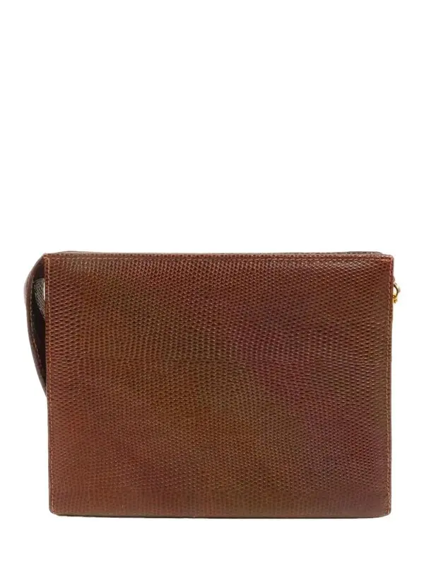 FERRAGAMO Vara Ribbon-detail Mini Leather Clutch Bag - Brown