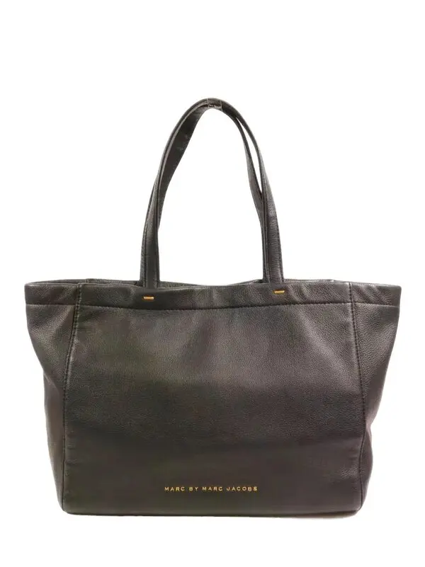 Marc Jacobs Logo Leather Tote Bag - Black