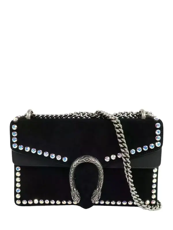 Gucci Dionysus Crystal-embellished Shoulder Bag - Black