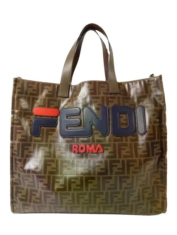 Fendi X Fila Mania Shopping Tote Bag - Brown