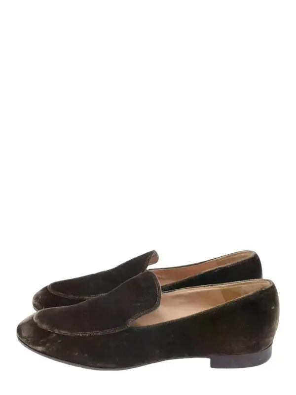 GIANVITO ROSSI Slip-on Velvet Loafers - Green